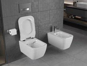 Mexen Stella WC mísa Rimless se sedátkem pomalu padající slim, duroplast, bílý lesk - 30680800