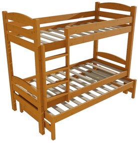 Vomaks Patrová postel s výsuvnou přistýlkou PPV 010 Rozměr: 80 x 180 cm, Barva: moření olše, Prostor mezi lůžky: 80 cm
