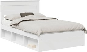 Rám postele s čelo Bílá 120 x 190 cm Masivní borové dřevo 3409775