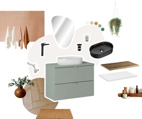 Comad Koupelnová skříňka s deskovým umyvadlem SET-LRG B RG 80 zelená