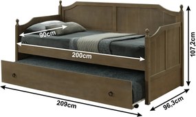Postel s přistýlkou, dub antický, BAROBA