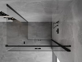 Mexen Mist-F T, 1-křídlý ​​skládací sprchový kout pravý 100 x 110 cm, čiré sklo, černý profil, 8A6T-100-110-70-00-P