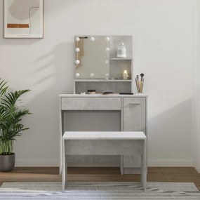 vidaXL Toaletní stolek sada s LED kompozitní dřevo [3114120] Barva: Betonová šedá