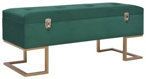 Lavice s úložným prostorem 105 cm zelená samet 247570