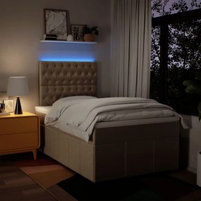 Box spring postel s matrací krémová 120x190 cm textil 3293919