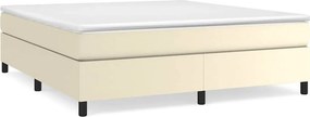 Rám postele s boxspringem krémový 160x200 cm umělá kůže 3121055