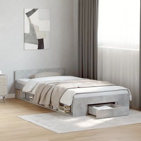 Rám postele se zásuvkou betonově šedý 90x190cm kompozitní dřevo 3280786