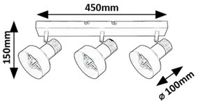Rabalux 73057 - Bodové svítidlo SASKIA 3xE14/15W/230V
