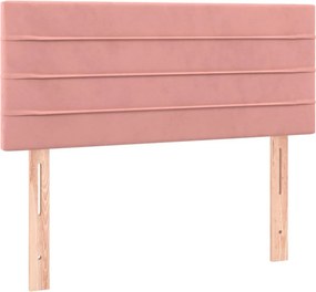 Box spring postel s matrací růžová 90x200 cm samet 3141346