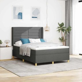 Postel s boxspringem s matrací Tmavě šedá 140 x 200 cm textil 3341771
