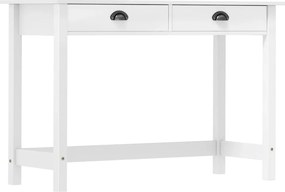 vidaXL Konzolový stolek Hill 2 zásuvky 110x45x74 cm borové dřevo [288991] Barva: Bílá
