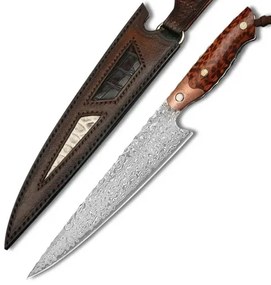 KnifeBoss damaškový nůž Chef 8" (205 mm) Snakewood VG-10