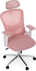 Ergonomická kancelářská židle EMILIE - růžová síťovina