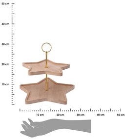 Dřevěný servírovací podnos Star, 28x25 cm
