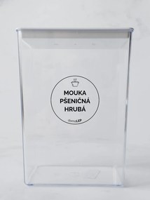 MOUKA PŠENIČNÁ HRUBÁ - omyvatelná samolepka na dózu, výběr rozměrů Ø 5 cm / 5 x 5 cm / 6 x 8 cm | DomaLEP