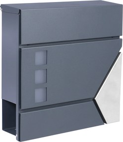 Poštovní schránka Wiltec – 370 × 105 × 370 mm, antracitová (60988)