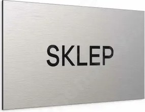 ACCEPT Označení podlaží "SKLEP" - stříbrná tabulka - černý popis