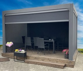 Nábytek Texim Bioklimatická pergola NOELA PREMIUM 3x4m antracit + montáž Barva lamel: Antracit