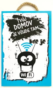 Dřevěný obraz "WIFI" 20x30 cm CZ/SK tištěné na dřevo bez rámu Jazyk: CZ