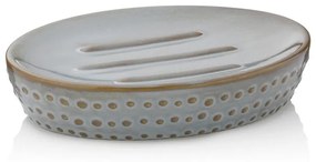 KELA Miska na mýdlo Dots keramika šedohnědá KL-23600