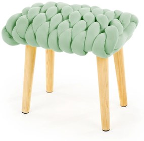 Pletená stolička s dřevěnými nohami Zelená ZENE