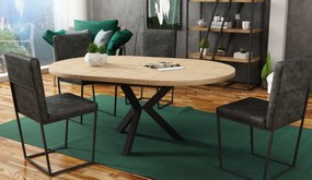 jídelní stůl rozkládací kulatý AGNES 100/138 cm - ø 100 cm/concrete brown
