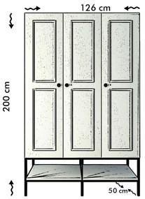 Šatní skříň Martin II 126 cm bílá