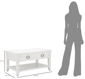 Designový konferenční stolek Hahnunah 90 cm bílý lesk