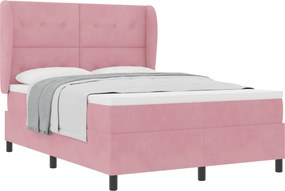 Postel s boxspringem s čelo Růžová 200 x 160 cm samet 3340939