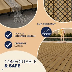 Deuba Dřevěná terasová dlaždice eukalyptus 30 × 30 cm hnědý FSC® 100%