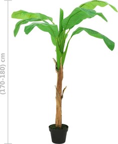 vidaXL Umělý banánovník s květináčem 180 cm zelený [336314]