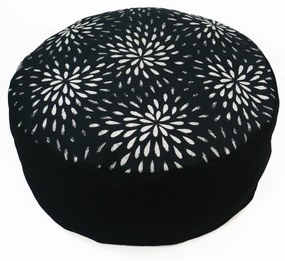 S radostí - vlastní výroba Puf pohankový polštář moderní - černý Velikost: ∅35 x v25 cm
