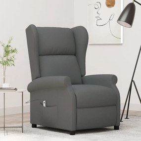 Elektrické polohovací křeslo ušák tmavě šedé textil 3098320