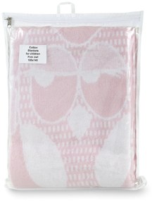 Wooline Bavlněná dětská deka růžová se sovičkou