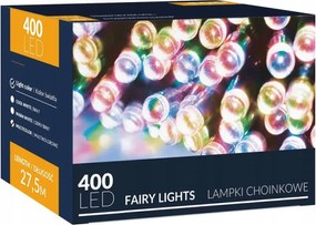 LED světelný řetěz - 27,5m, 400LED, 8 funkcí, multicolor