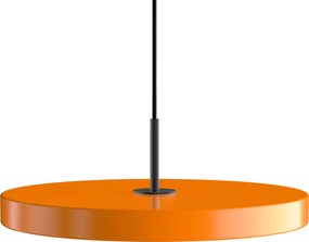 Závěsná lampa Asteria s černým držákem oranžová