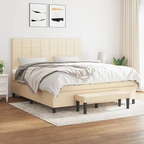 Box spring postel s matrací krémová 180x200 cm textil 3136618