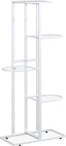 5patrový stojan na květiny 43 x 22 x 98 cm bílý kov 336111