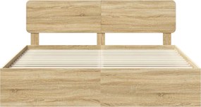 Rám postele s čelo Sonoma 200 x 200 cm Masivní borové dřevo 3412035