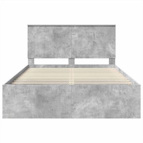 Rám postele Betonově šedá 135 x 190 cm Masivní borové dřevo 3411022