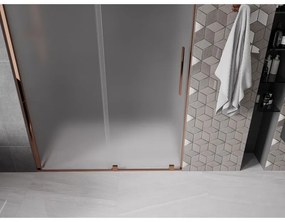 Mexen Velar, posuvné sprchové dveře do otvoru 130 cm, 8mm sklo námraza, růžové zlato, 871-130-000-31-60