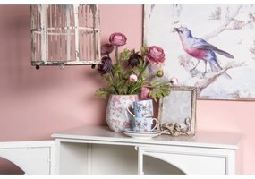Retro obal na květináč s růžovými květy Hedwich – 13x14 cm