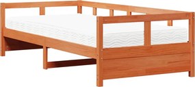 Válenda s matrací voskově hnědá 80 x 200 cm masivní borovice 3321049