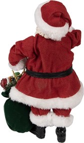 Vánoční dekorace taťka Santa Claus s pytlem dárků - 16*8*28 cm