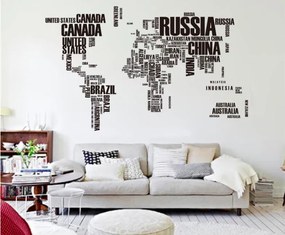 Samolepka na zeď "Mapa světa 2" 116x190cm