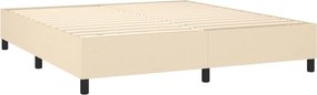 Box spring postel s matrací a LED krémová 160x200 cm textil 3138330