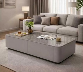 LuxuryForm DESIGN Konferenční stolek ASTON 120 × 60 × 36 cm – šedý s šedou deskou