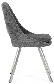 Jídelní židle, šedá, látka bouclé, DCL-W1174 GREY2