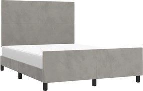 Rám postele bez matrace světle šedý 140 x 200 cm samet 3125635