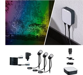 P 5183 Plug & Shine startovací sada Smart Home smik Gateway + LED bodové zahradní světlo Pike základní sada RGBW+ - PAULMANN